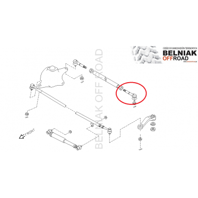 Końcówka drążka kierowniczego L/H Nissan Patrol 2.8TD 48570-VB025 D8570 ...