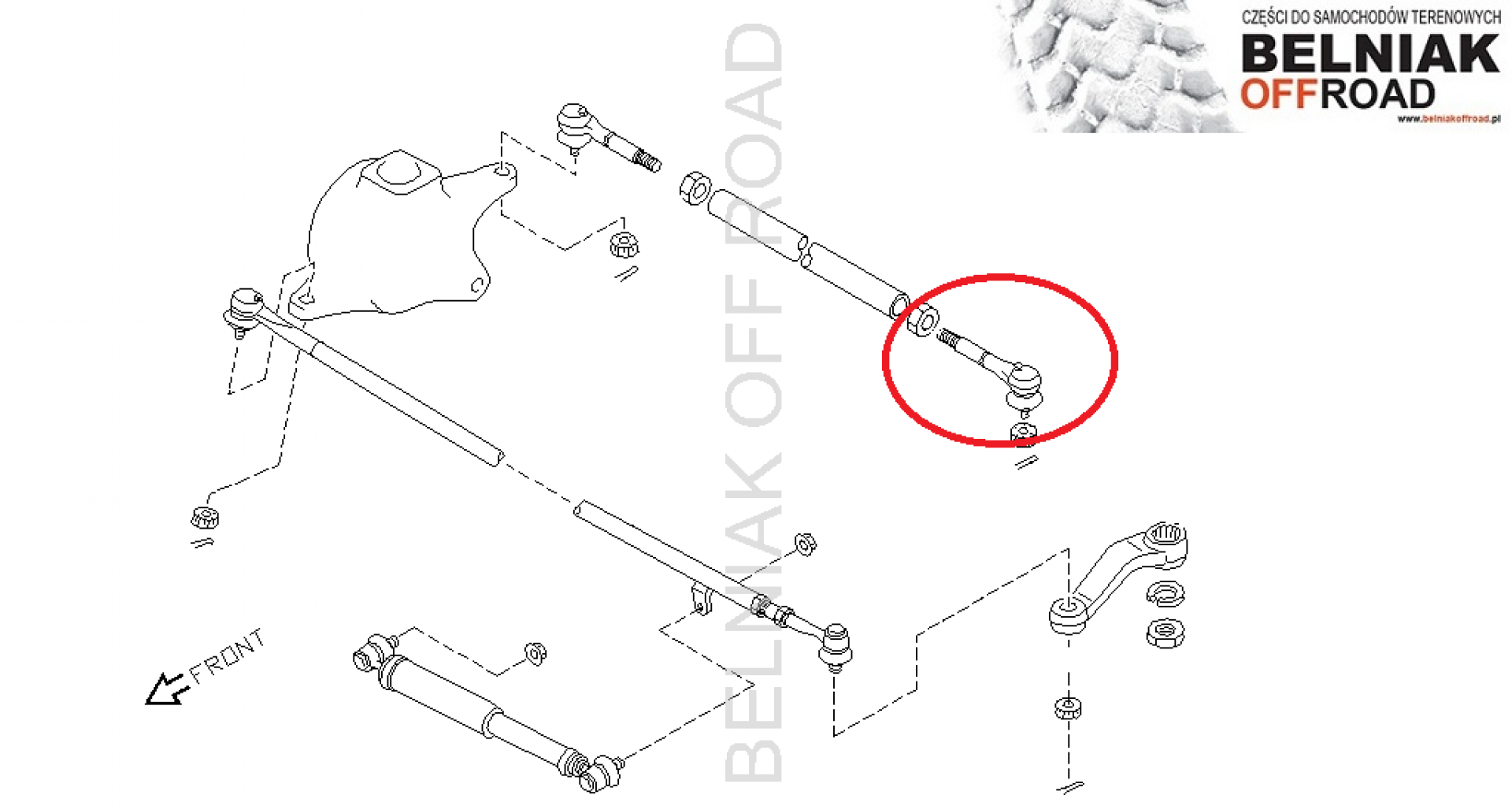 Końcówka drążka kierowniczego L/H Nissan Patrol 2.8TD 48570-VB025 D8570 ...